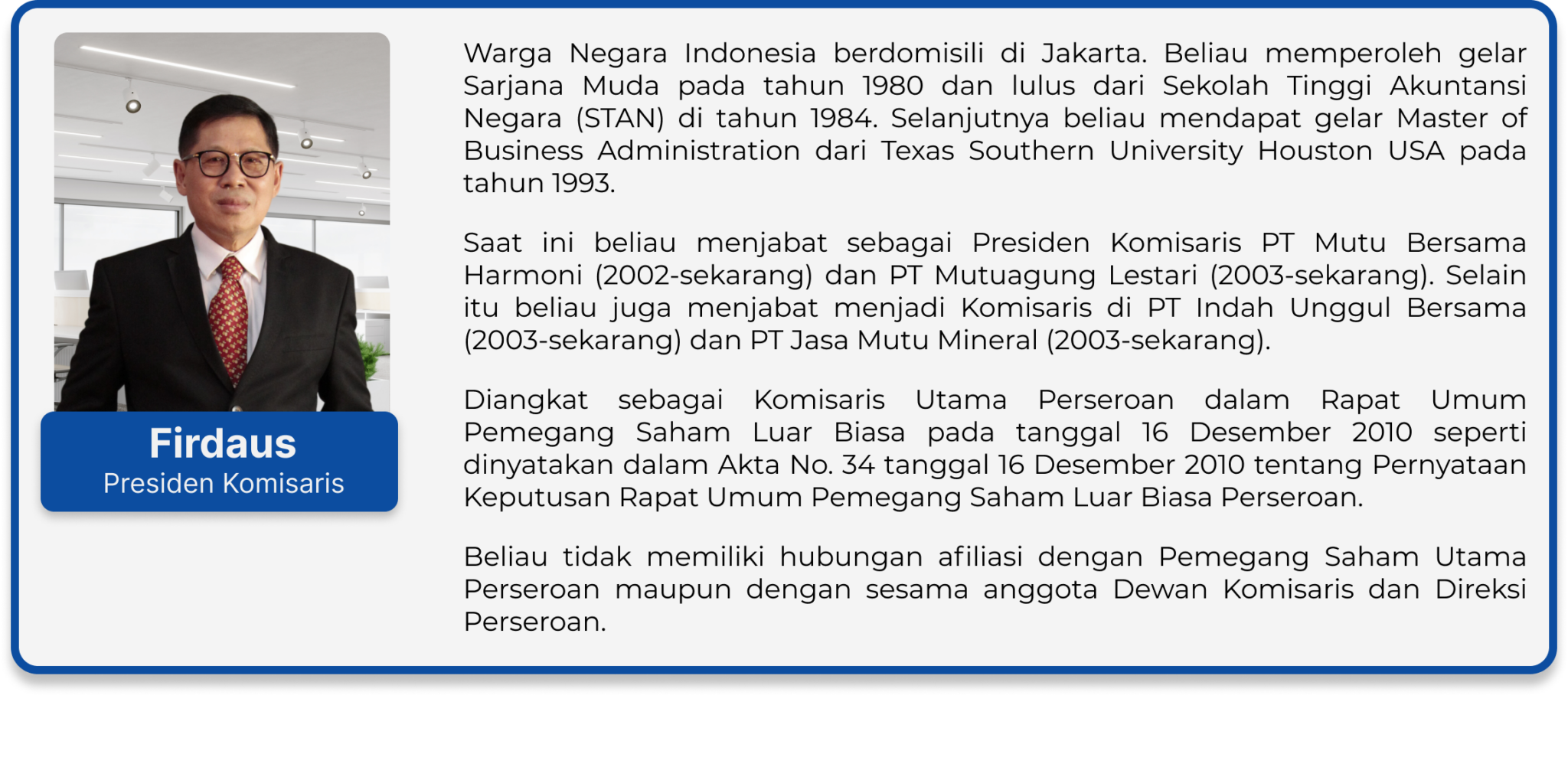 Tentang Kami - MUTU International